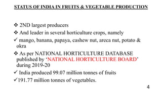 major fruits and vegetables crop in India 2019-20 | PPTX