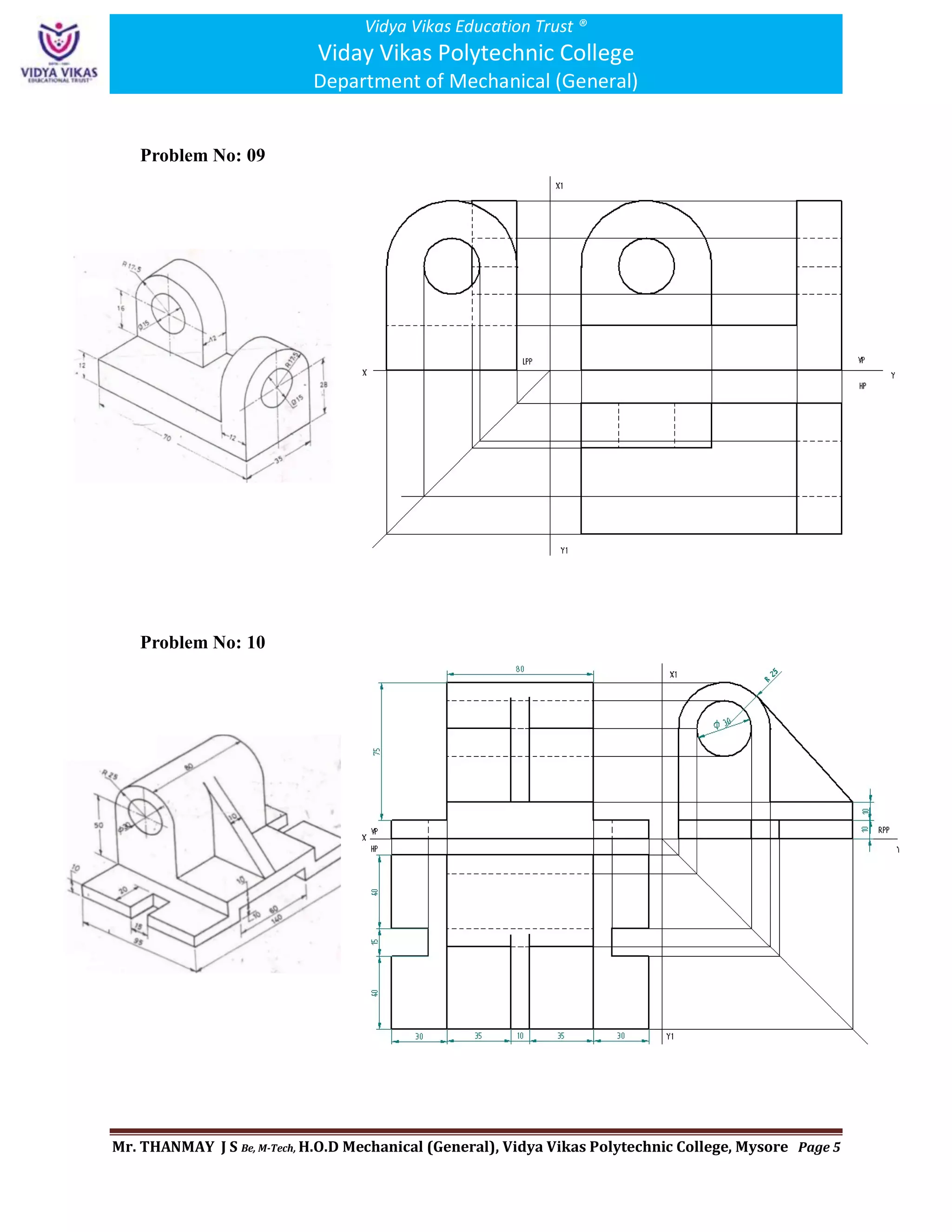 Computer Aided Engineering Drawing 20ME12P unit 03 3d to orthographic ...
