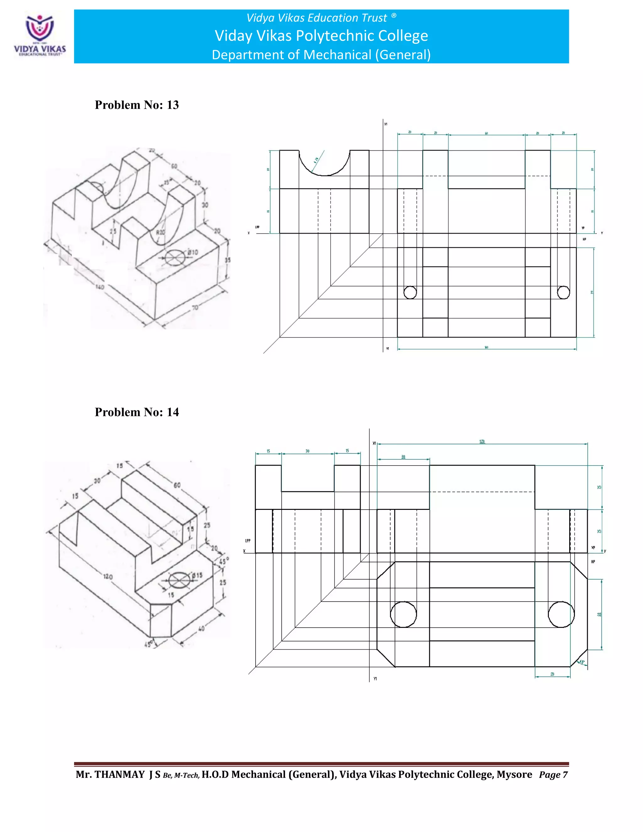 Computer Aided Engineering Drawing 20ME12P unit 03 3d to orthographic ...
