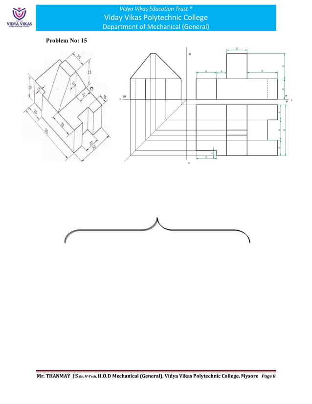 Computer Aided Engineering Drawing 20ME12P unit 03 3d to orthographic ...