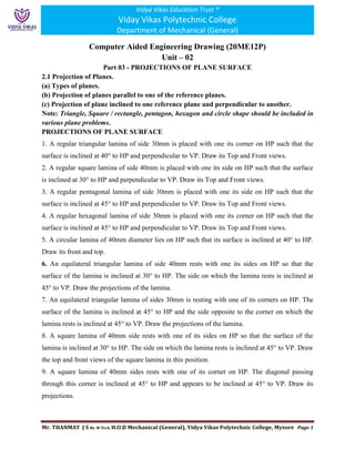 Computer Aided Engineering Drawing 20ME12P Unit – 02 Part 03 ...