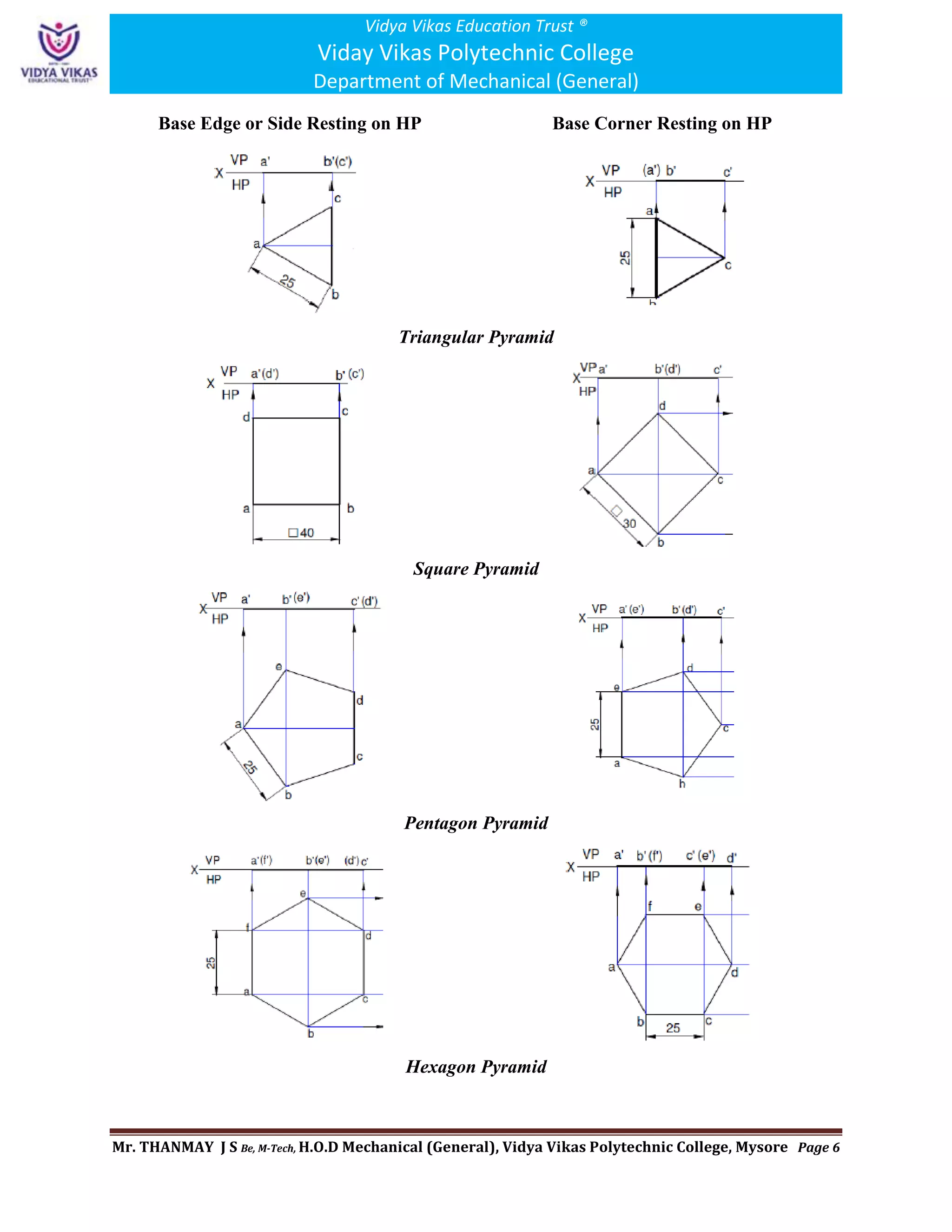 Computer Aided Engineering Drawing 20ME12P Unit 02 Part 04 PROJECTIONS ...
