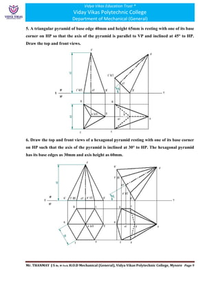 Computer Aided Engineering Drawing 20ME12P Unit 02 Part 04 PROJECTIONS ...