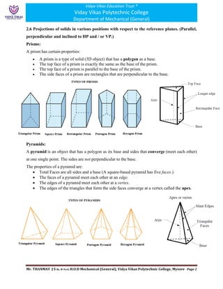 Computer Aided Engineering Drawing 20ME12P Unit 02 Part 04 PROJECTIONS ...