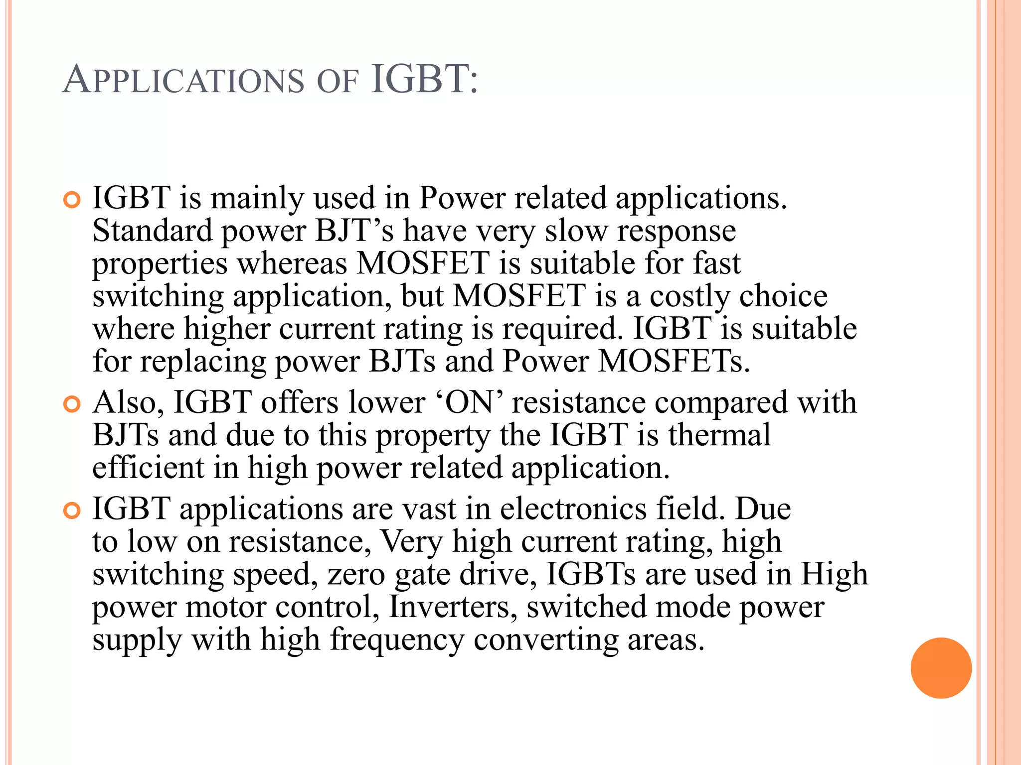 IGBT and their Characteristics | PPTX