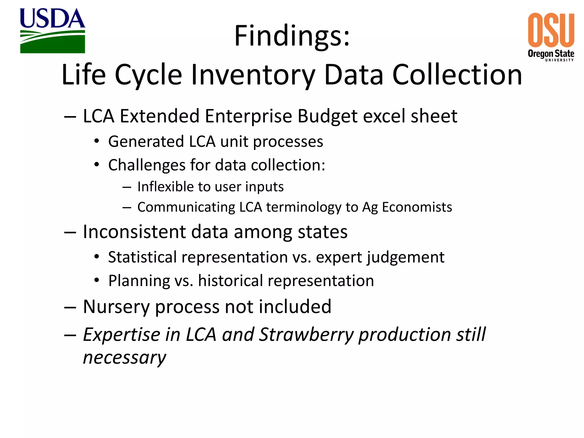 Developing Life Cycle Inventory Data for Science-Based Strawberry ...