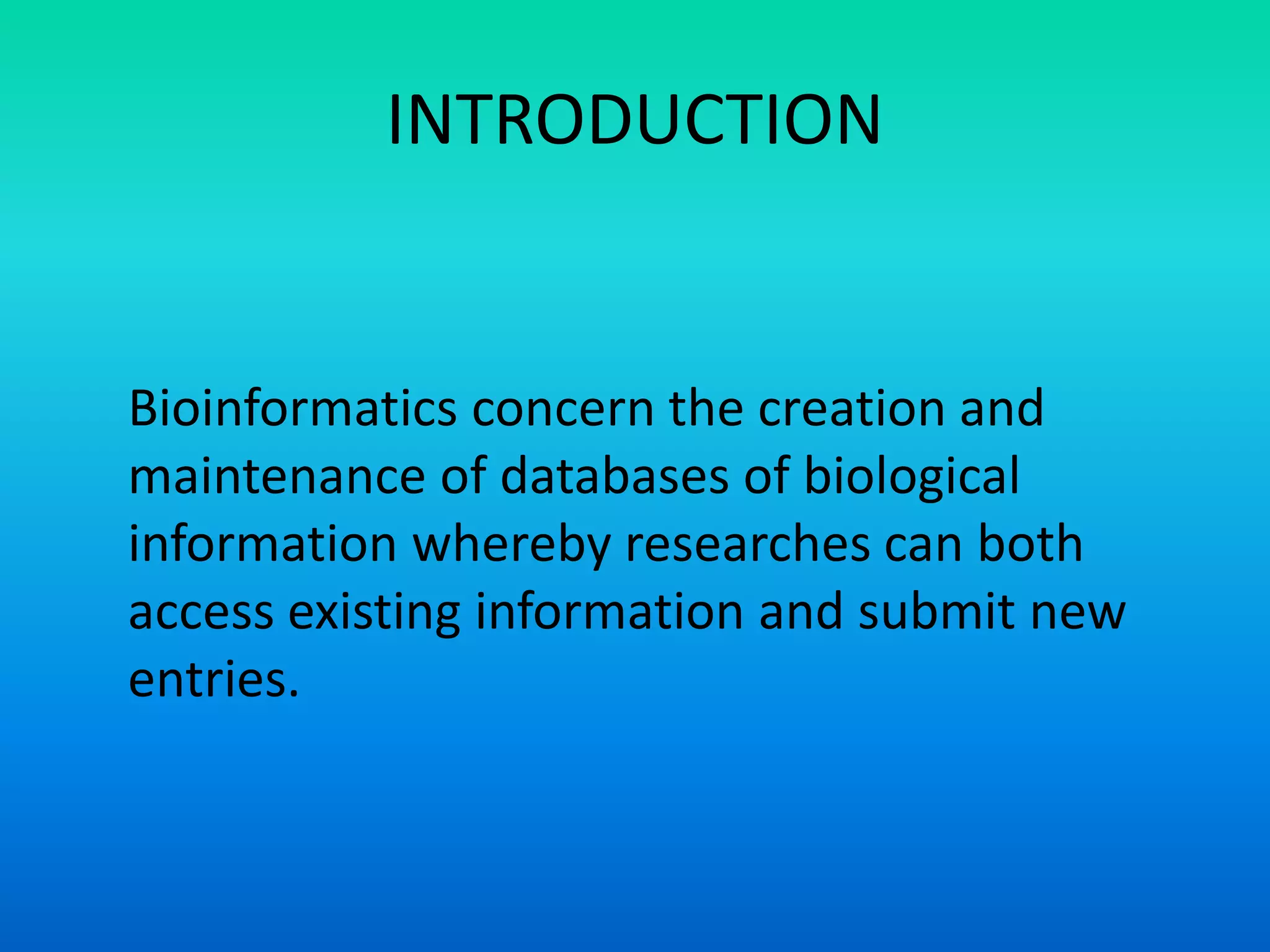 Databases in Bioinformatics | PPT