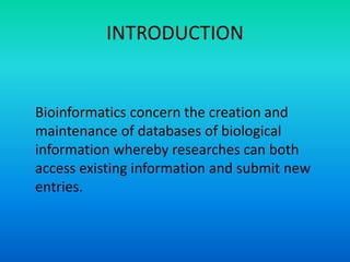 Databases in Bioinformatics | PPTX