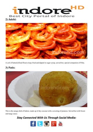 20 must have foods when you are in indore | PDF