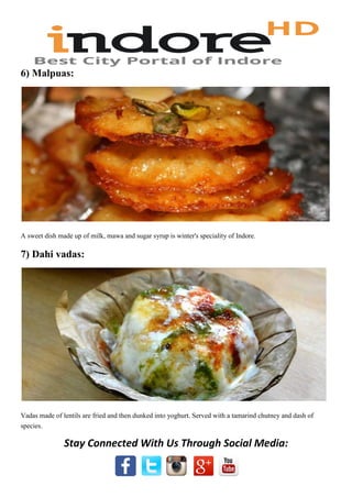 20 must have foods when you are in indore | PDF