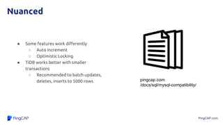 Introducing TiDB - Percona Live Frankfurt | PDF