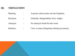 20 new words | PPTX