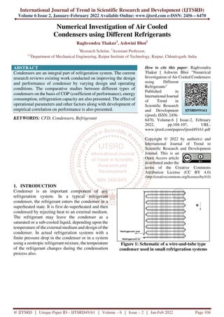 Numerical Investigation of Air Cooled Condensers using Different Refrigerants | PDF