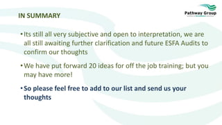 20% off the job training employers and trainers guide | PDF