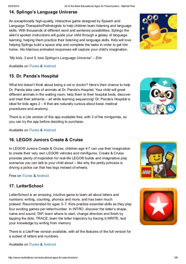 20 Of The Best Educational Apps For Preschoolers 20 Of The Best Educational Apps For Preschoolers