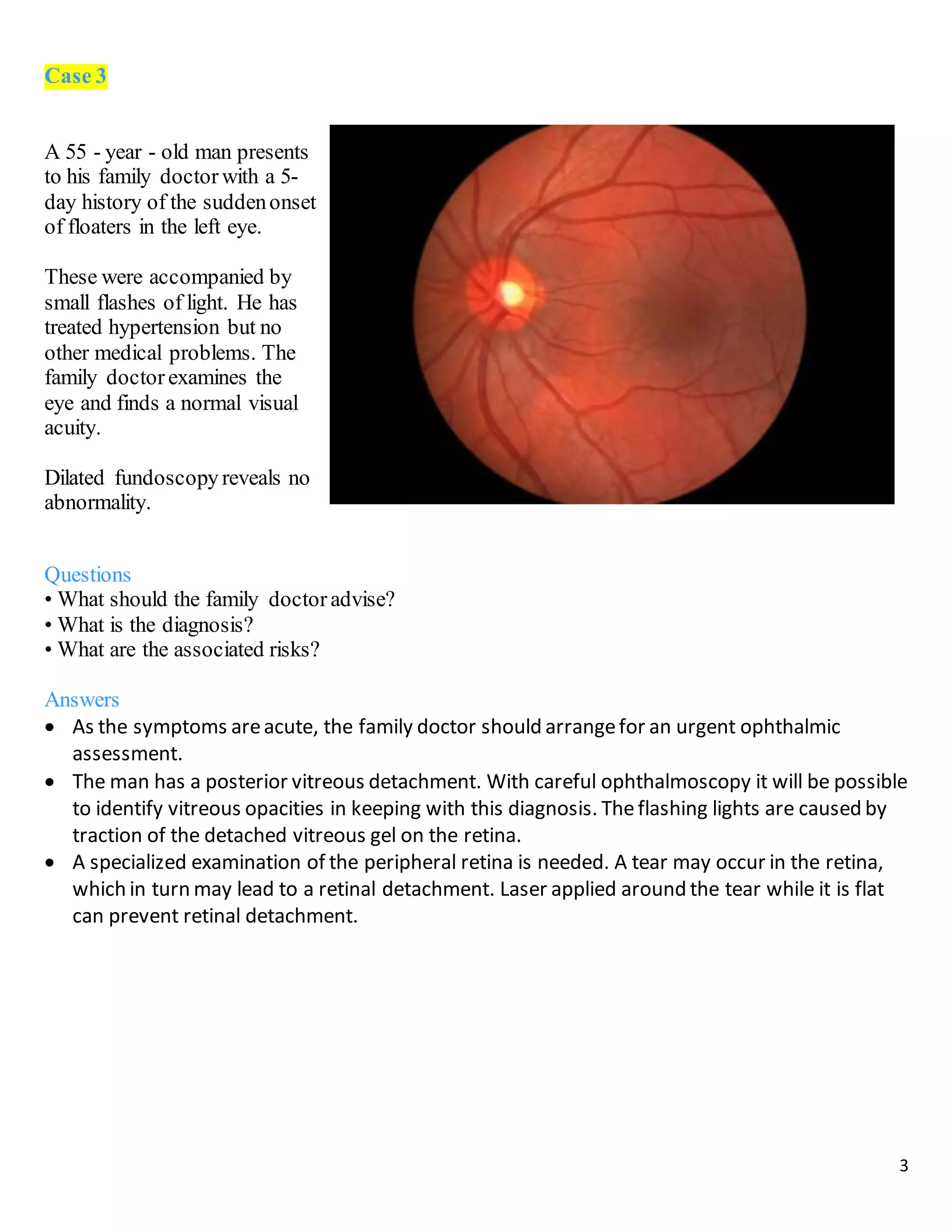 20 ophthalmology clinical cases | DOCX