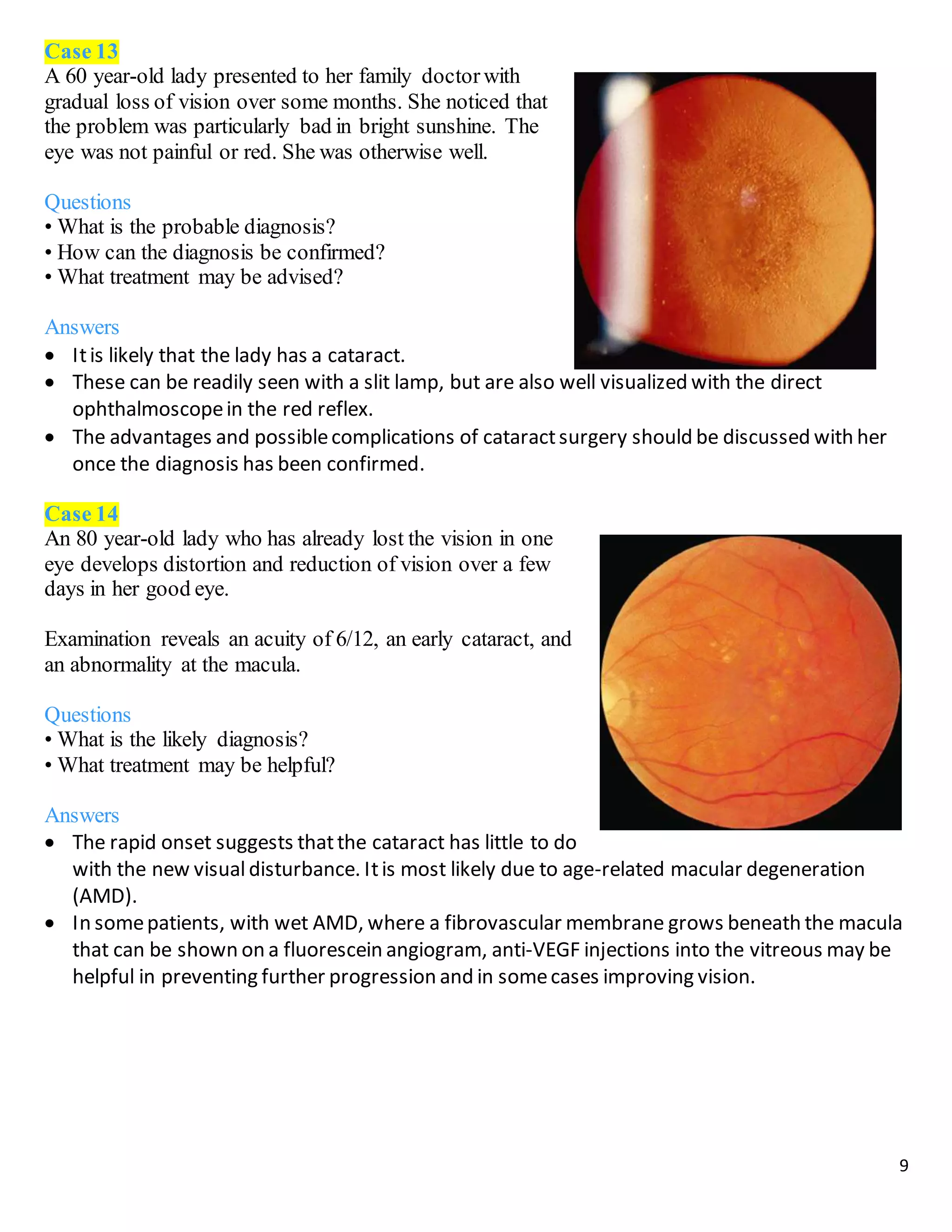 20 ophthalmology clinical cases | DOCX