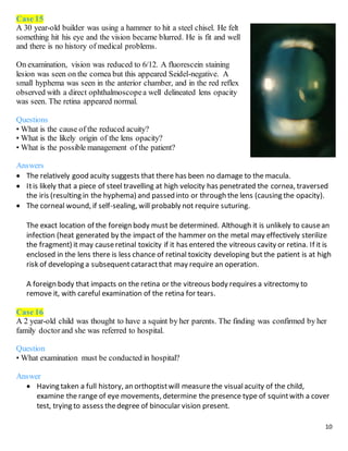 20 ophthalmology clinical cases | DOCX