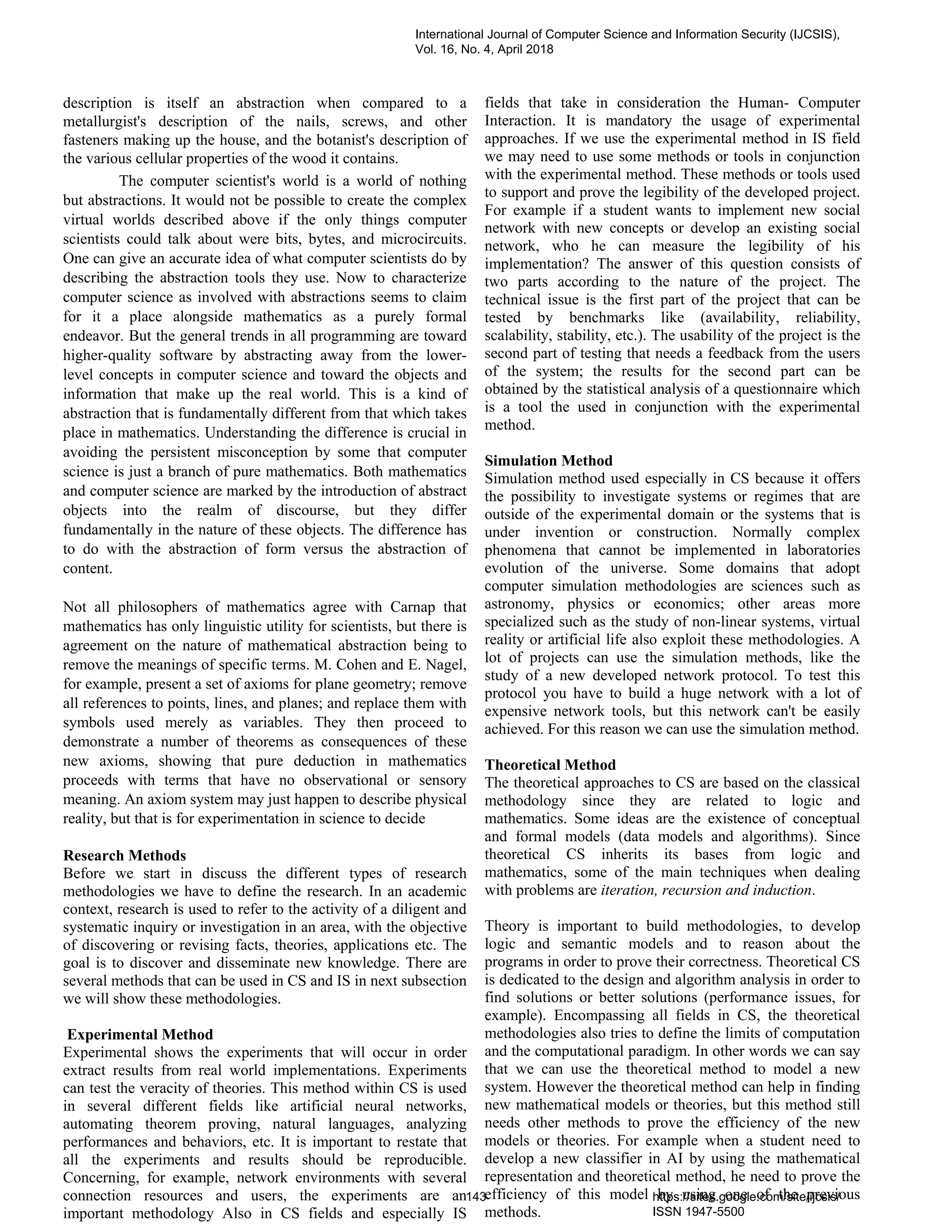 Computer Science Research Methodologies | PDF