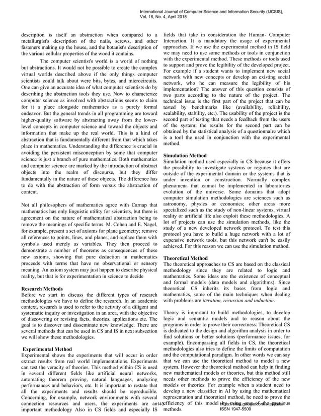 Computer Science Research Methodologies | PDF | Technology & Computing