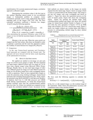 Image Stitching Algorithm: An Optimization between Correlation-Based and Feature-Based Method | PDF