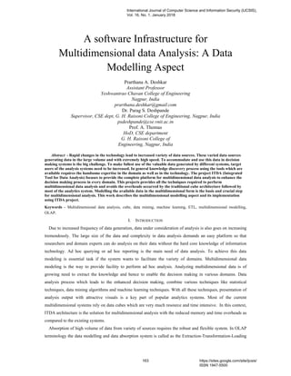 A Software Infrastructure for Multidimensional Data Analysis: A Data Modelling Aspect | PDF