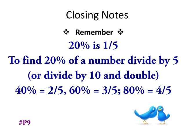 20 Percent is One-Fifth | PPT