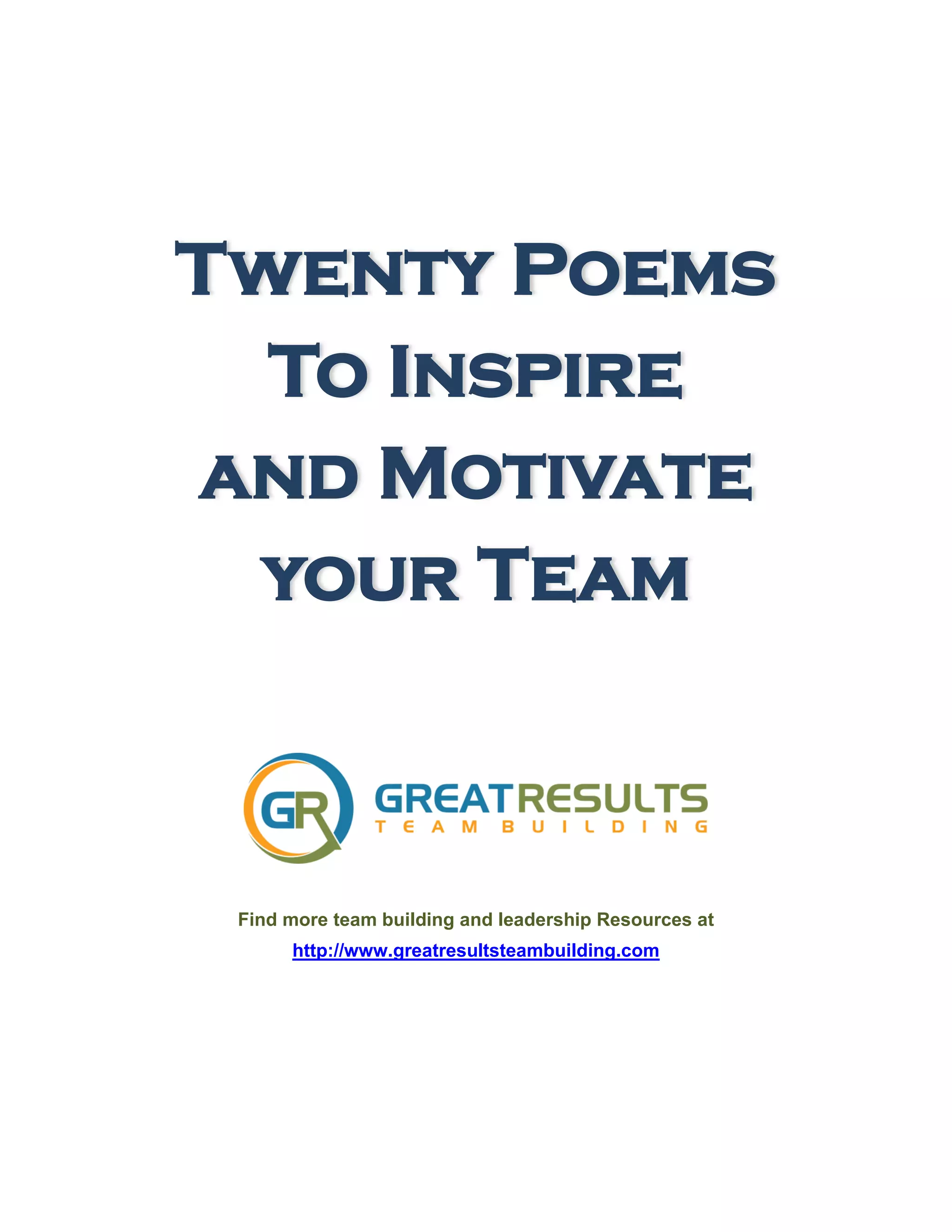 20 powerful poems to inspire your team | PDF
