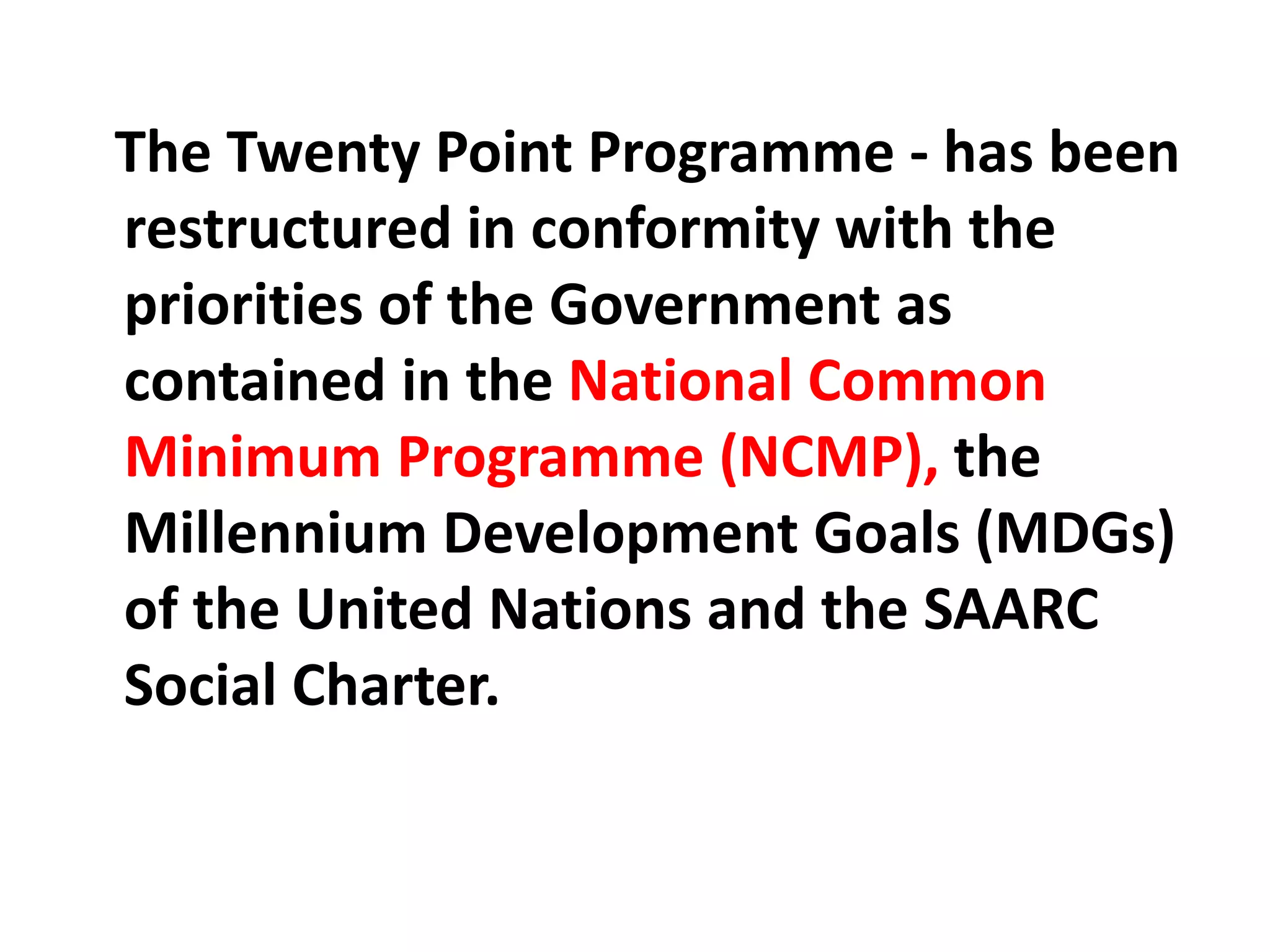 20 POINT PROGRAMME - INDIA | PPTX