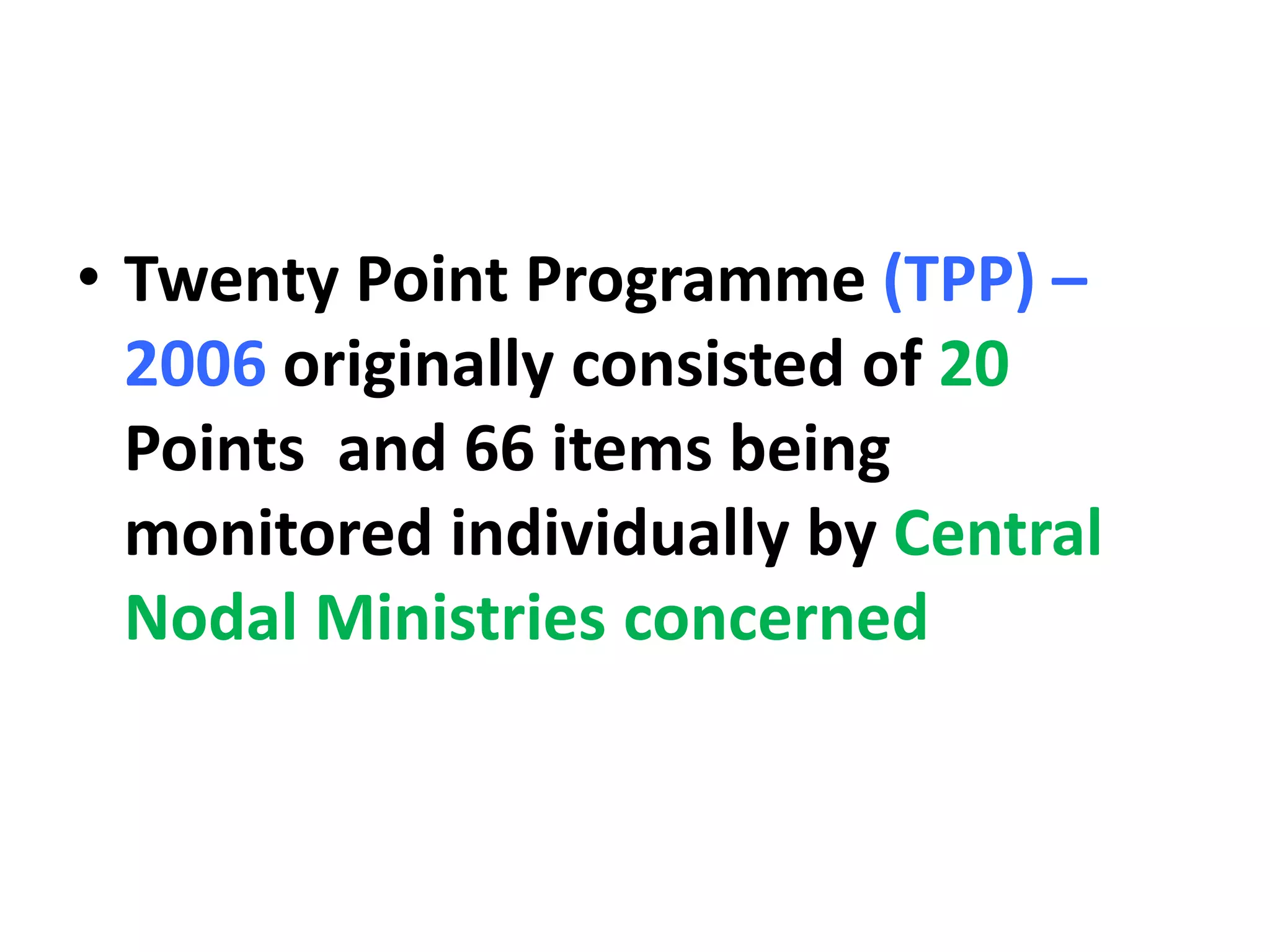 20 POINT PROGRAMME - INDIA | PPTX