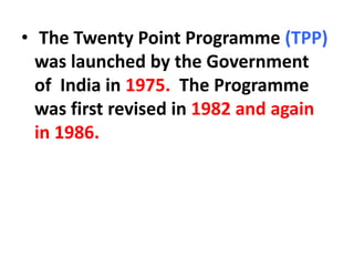 20 POINT PROGRAMME - INDIA | PPTX