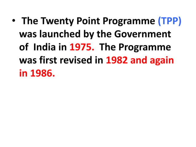 20 POINT PROGRAMME - INDIA | PPTX