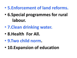 20 POINT PROGRAMME - INDIA | PPTX