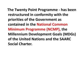 20 POINT PROGRAMME - INDIA | PPTX