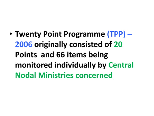 20 POINT PROGRAMME - INDIA | PPTX