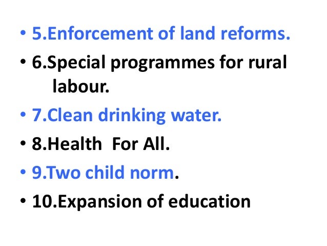 20 POINT PROGRAMME - INDIA