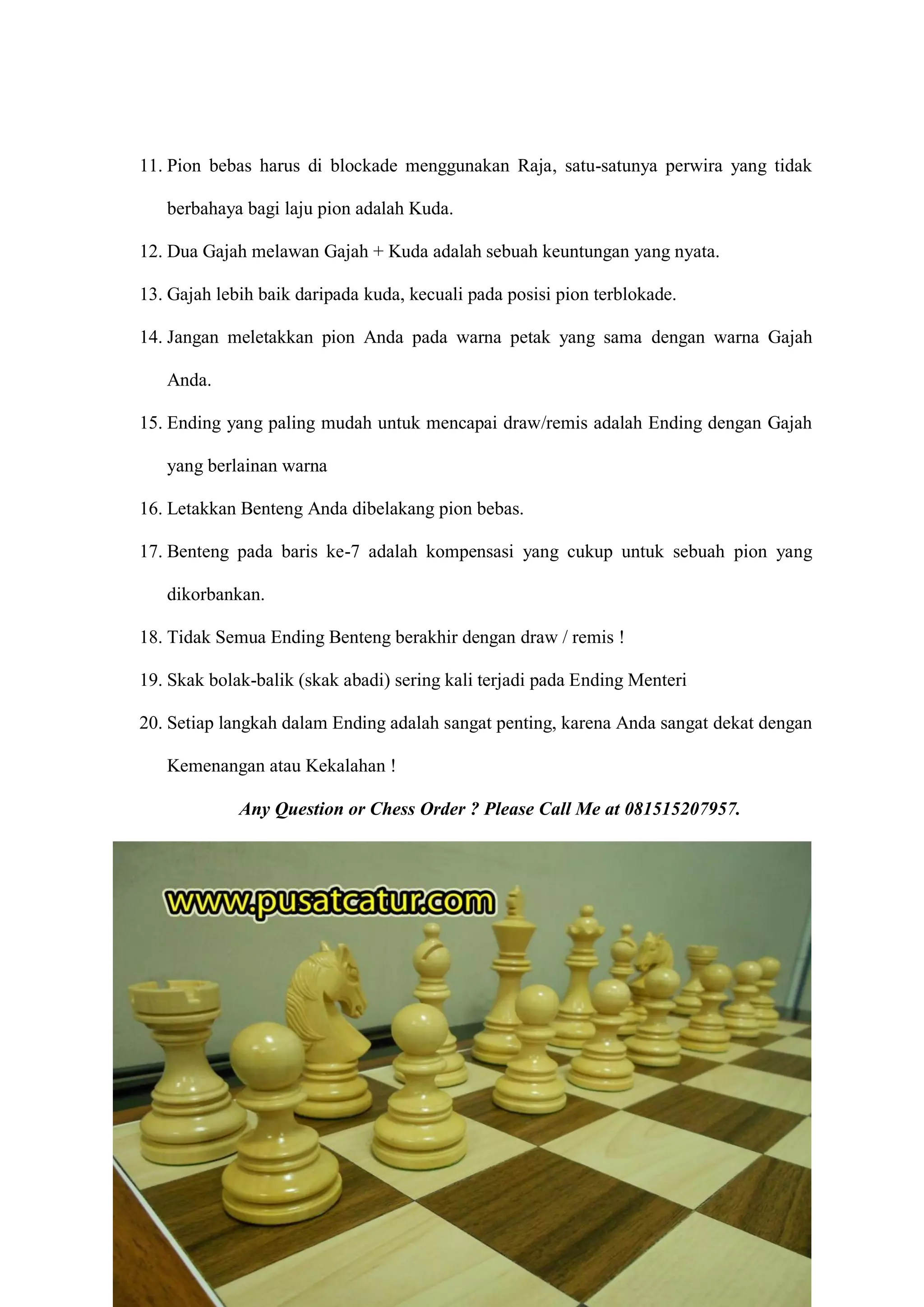 20 prinsip dalam babak akhir chess catur | PDF