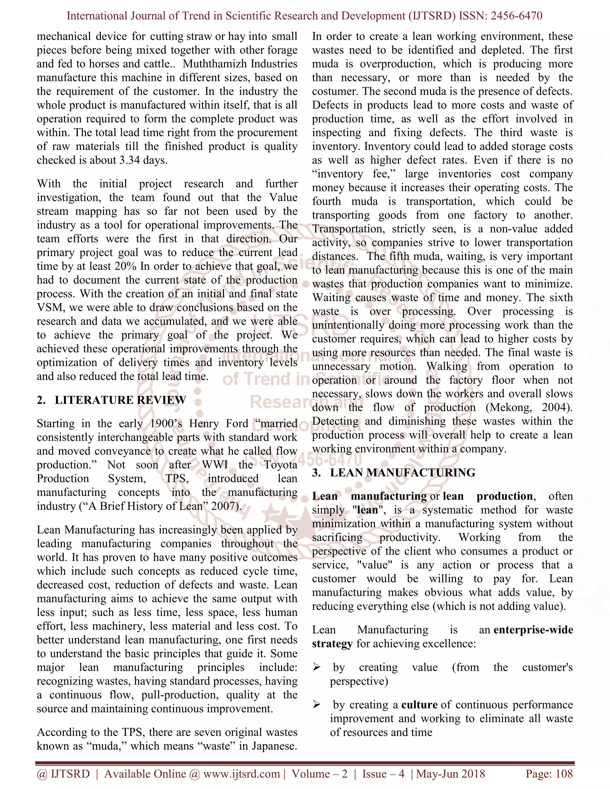 Productivity Improvement using Lean Manufacturing '“ A Case Study at Muththamizh Industries | PDF