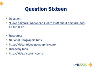 20 questions reference resources for kids | PPT