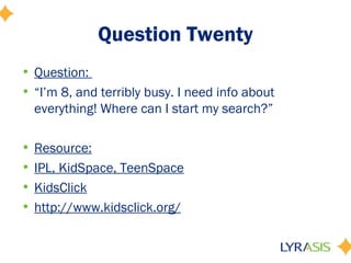 20 questions reference resources for kids | PPT