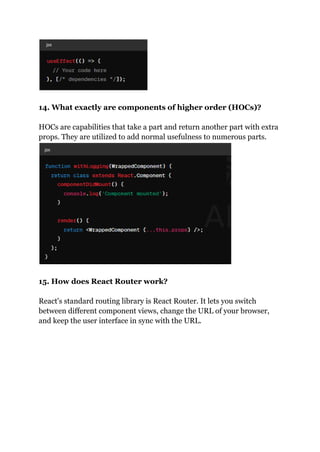 20 React Interview Questions. Pdf Download | PDF