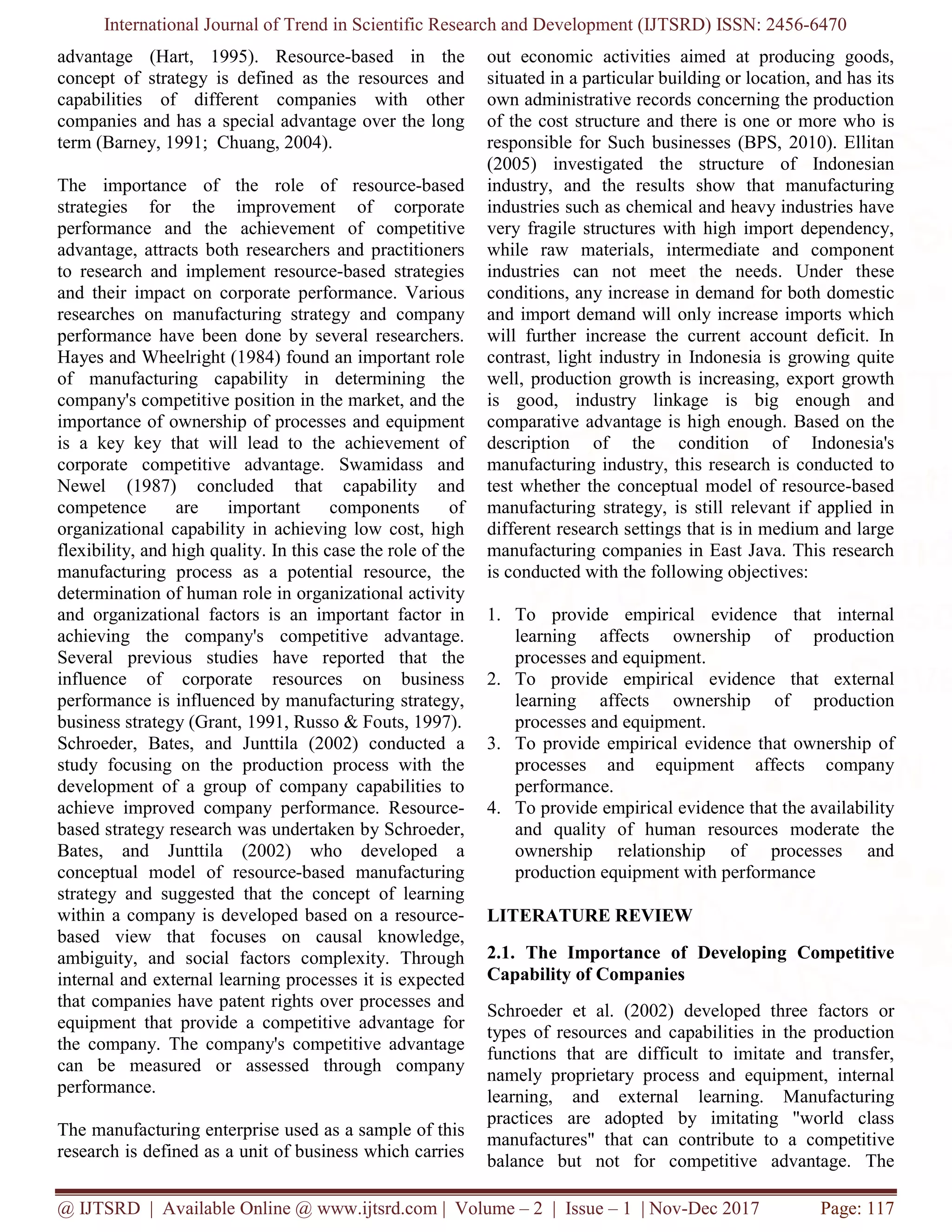Role of Learning Process in Capability Development and Business ...