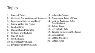 20 rules of photo composition | PPTX