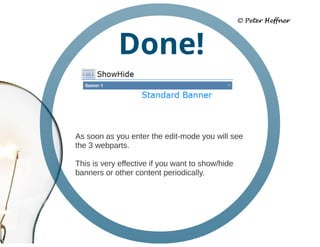 SharePoint Lesson #20: How to use the Hidden-Button | PPT