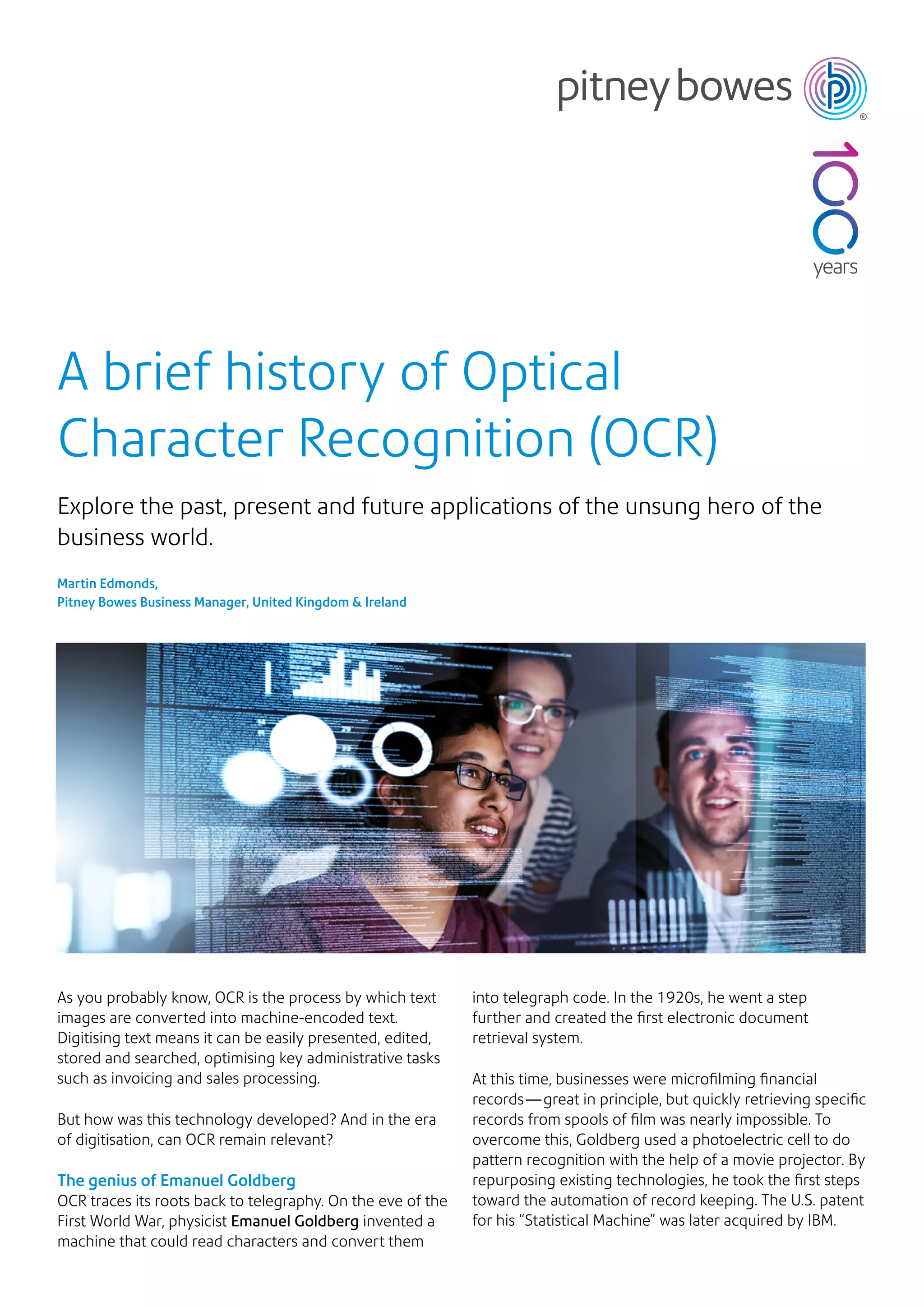 A brief history of Optical Character Recognition (OCR) | PDF