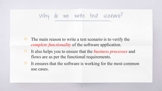 scenario testing in software testing | PPTX