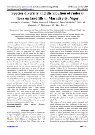 Species diversity and distribution of ruderal flora on landfills in ...