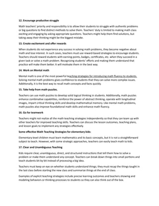 20 Stategies in teaching mathemaics ands | PDF