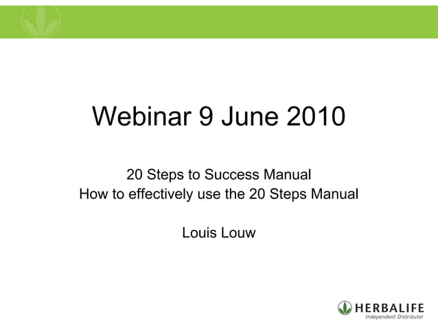 20 steps to success training | PPT