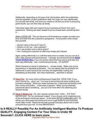 20 surefire techniques_to_insure_your_web_explodes! | PDF